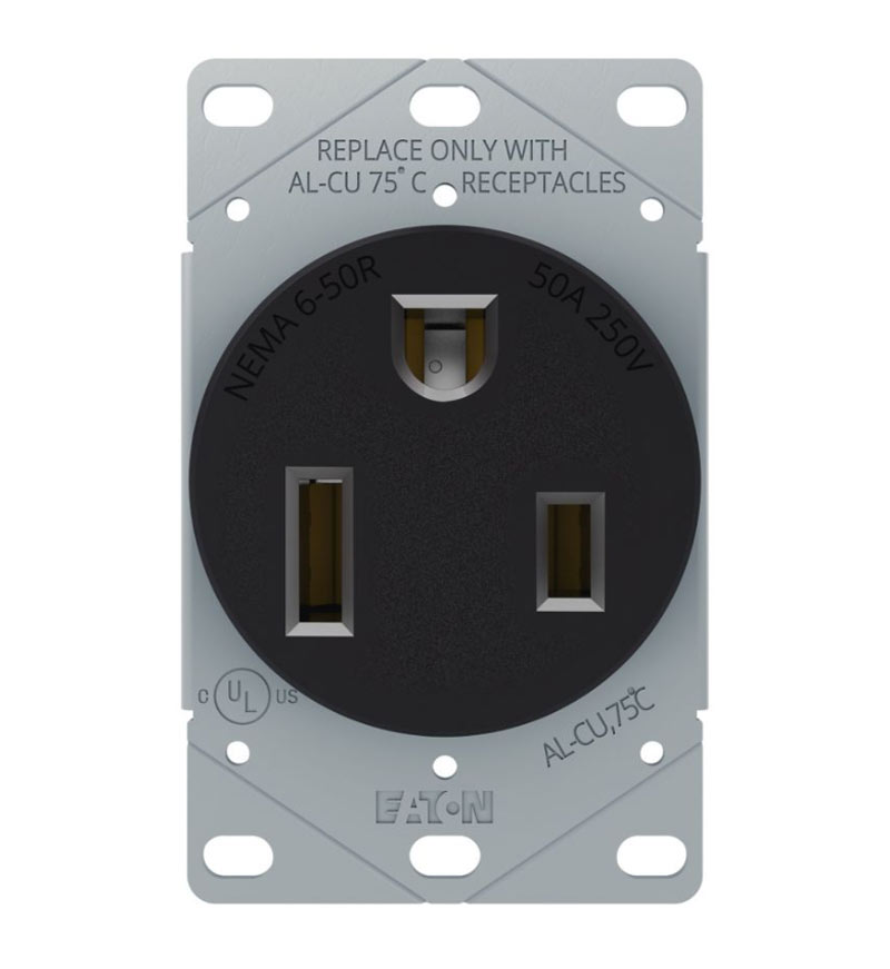 Supplies Depot: Cooper-Eagle AH1254BK-BOX 50A 250V Receptacle in Black