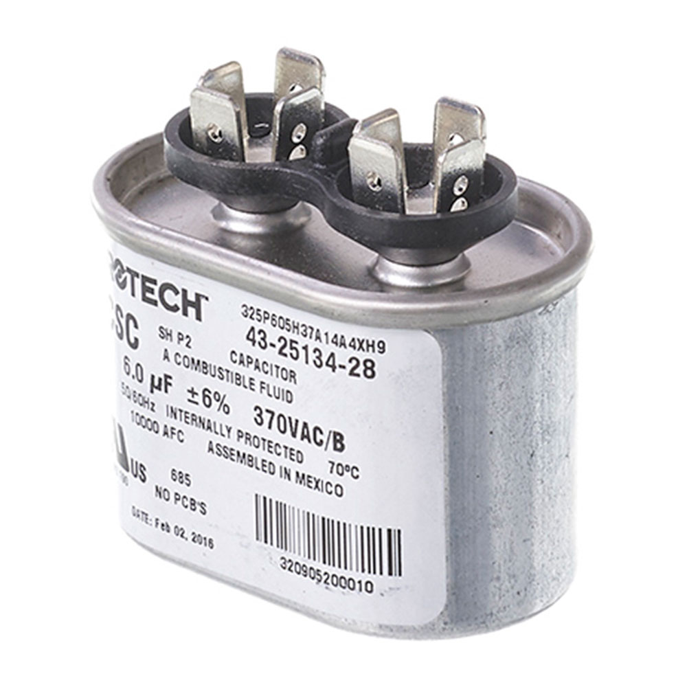 Supplies Depot: Rheem 43-25134-28 Capacitor - 6/370 Single Oval