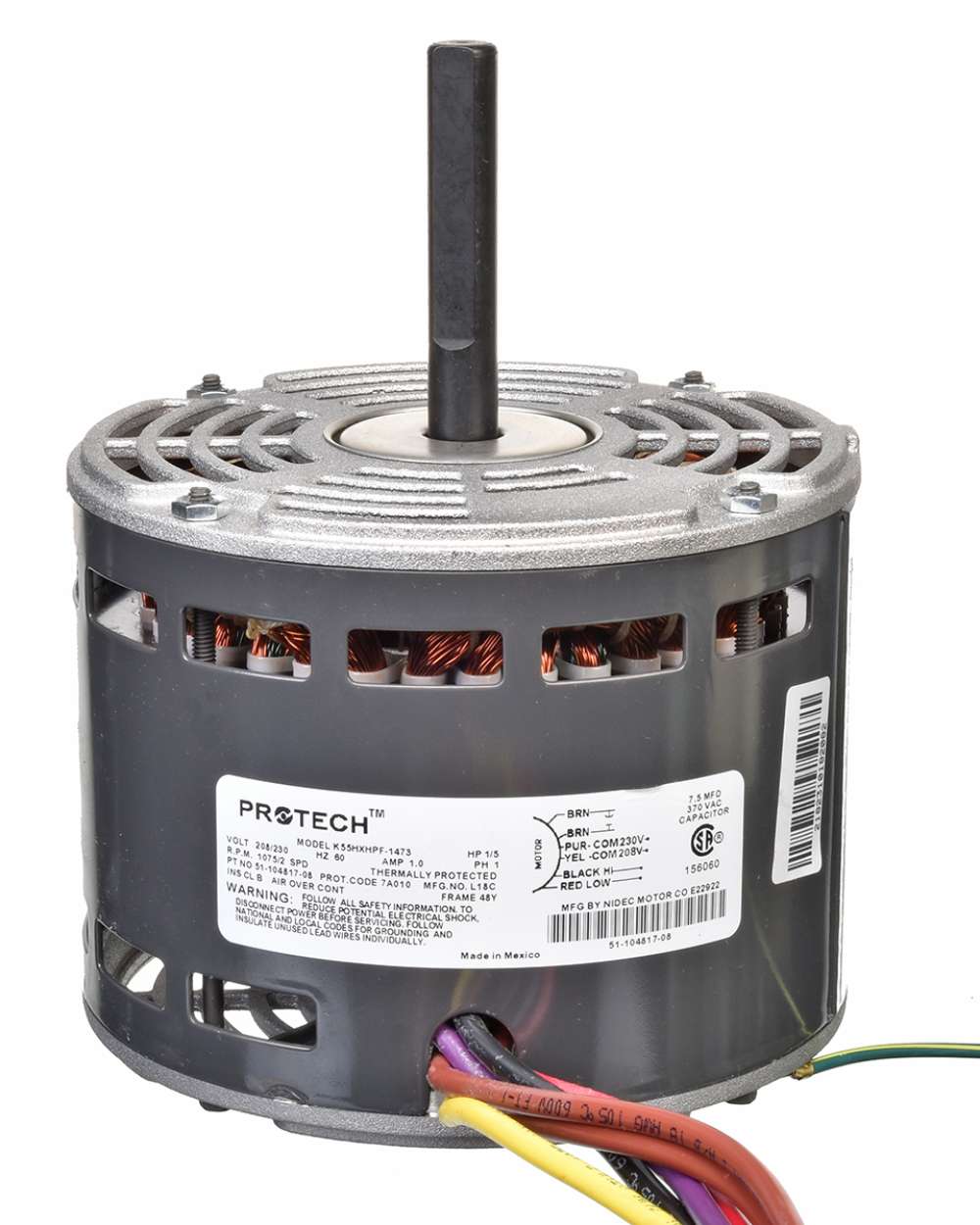 Supplies Depot: Rheem 51-104817-08 Blower Motor 1/5 HP 208-230/1/60 ...